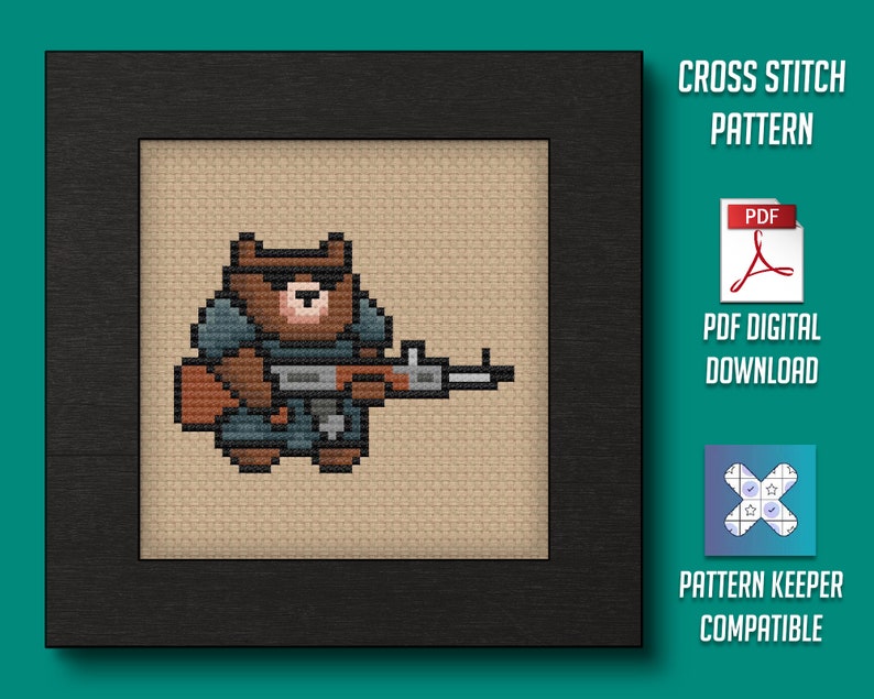Tactibear Valorant Cross Stitch Pattern PDF Digital - Etsy Australia