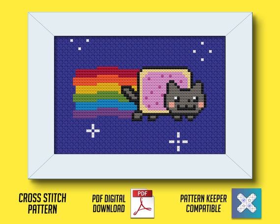 Nyan Cat Cross Stitch Pattern PDF Pattern Keeper - Etsy