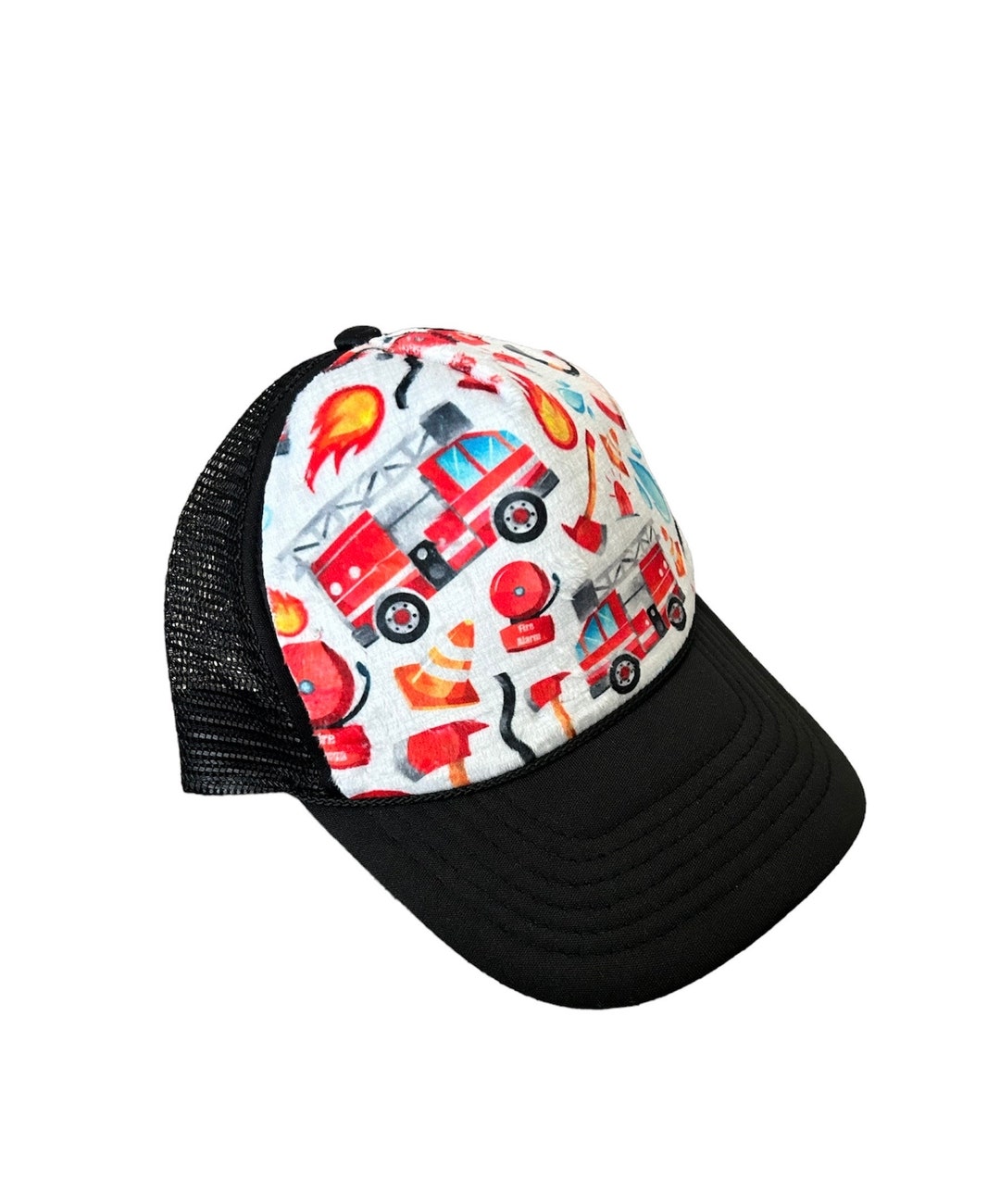 Fire Truck Minky Front Trucker Hat Kids Trucker Hat Snap Back Hat Baby ...