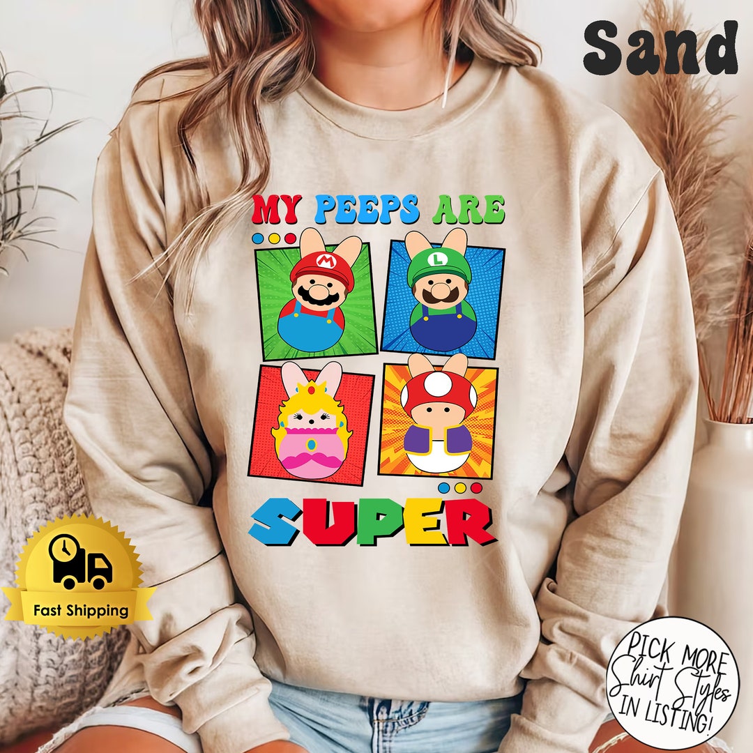 Super Mario Easter Shirt, My Peeps Are Super Shirt, Mario and Friends ...