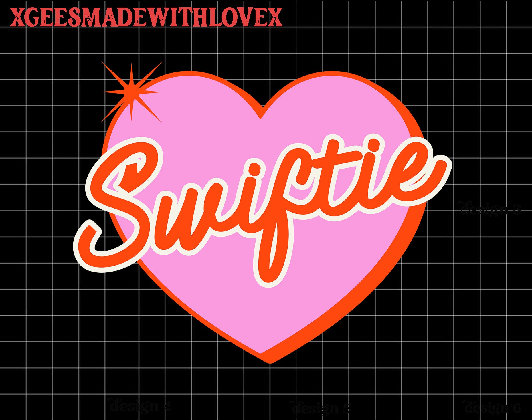 Swiftie PNG Cute Romantic Valentine's Day Heart Love Retro Editable ...