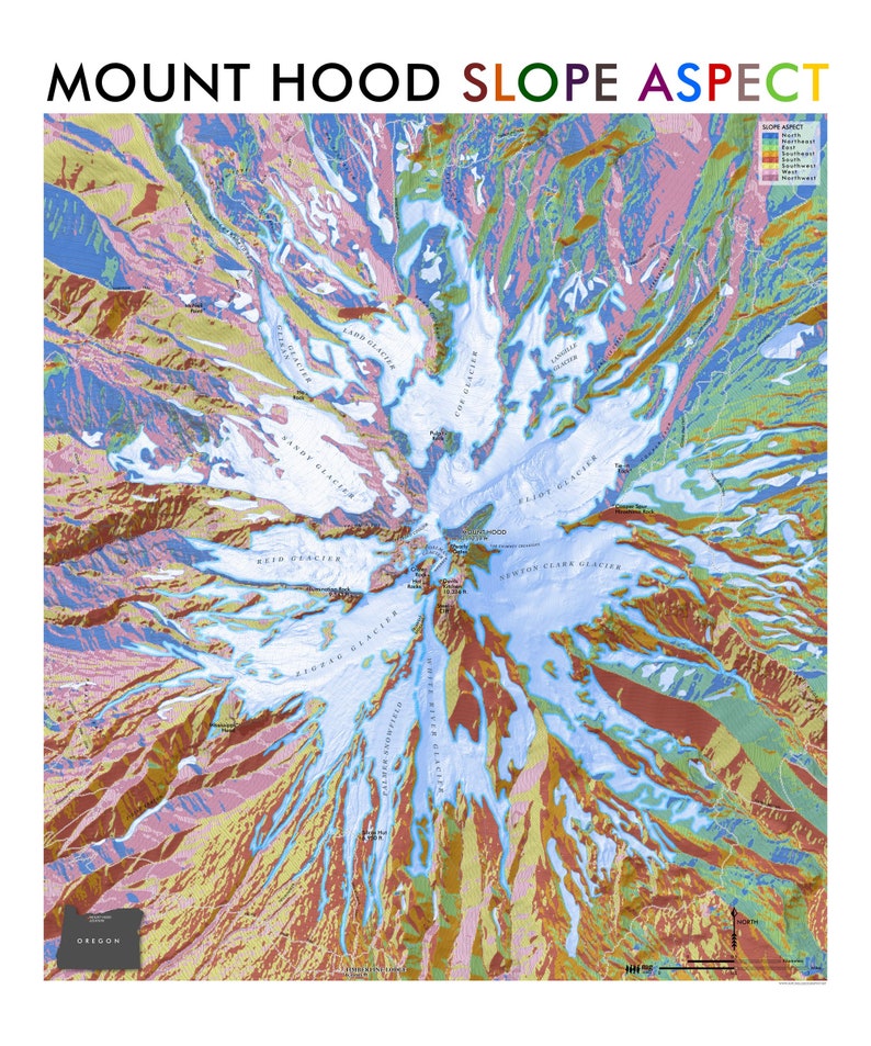 Mount Hood Slope Aspect (24 Inch X 20 Inch) - Etsy
