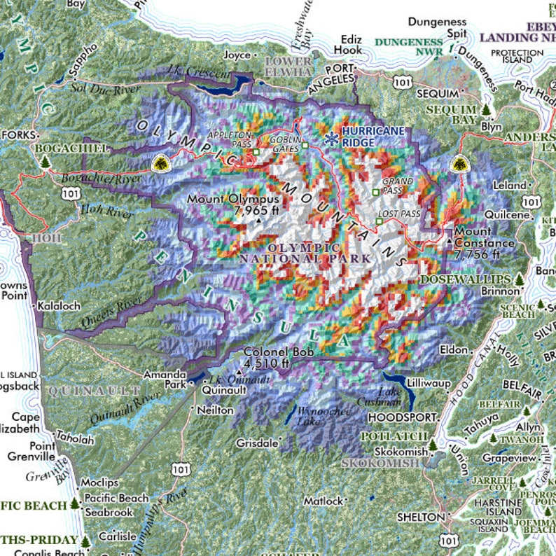 Washington Snow Depth Map 24 Inch X 20 Inch - Etsy