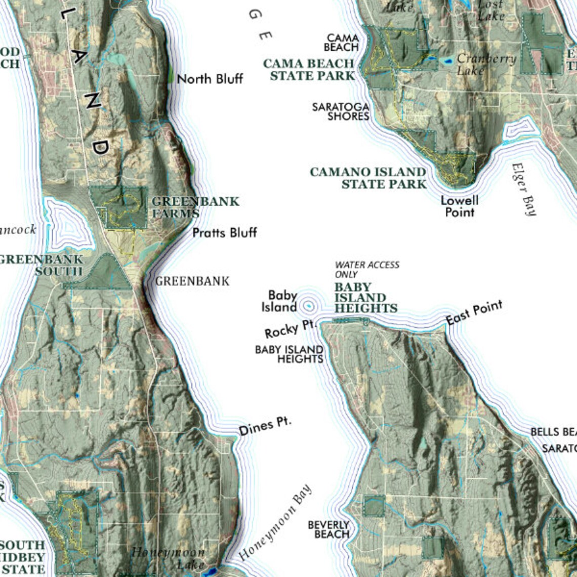 Whidbey Island Washington Map (24 in X 18 In) - Etsy
