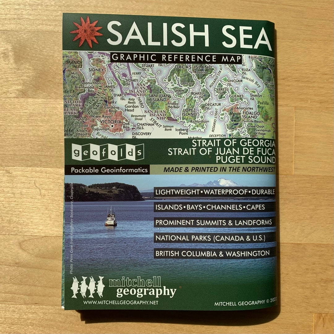 Salish Sea folding Waterproof Map Sticker - Etsy