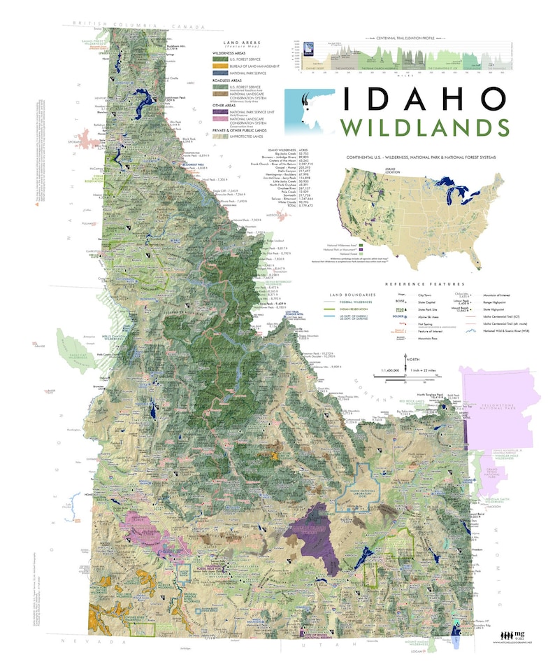Idaho Wildlands (24 in X 20 In) - Etsy