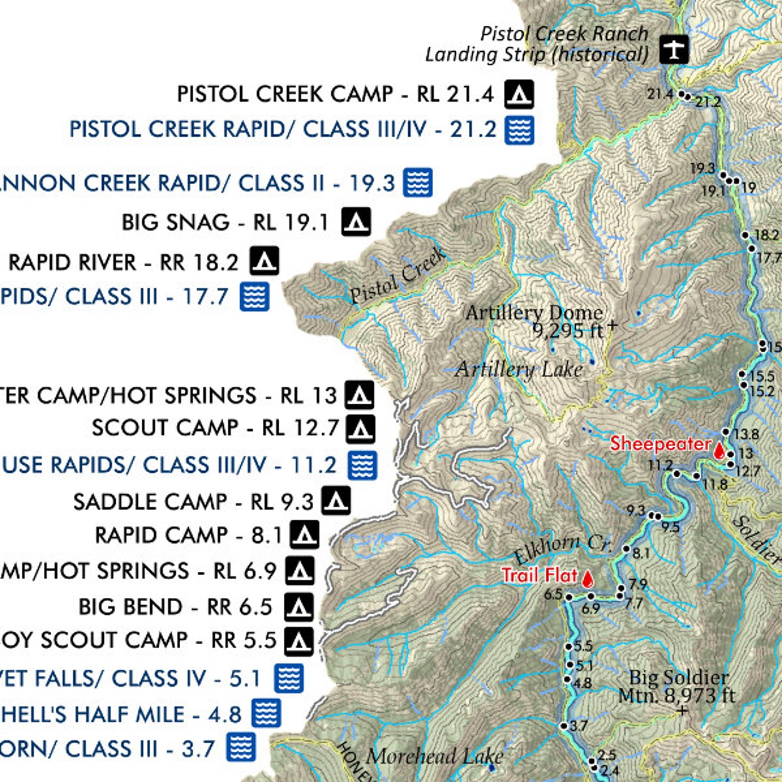 Middle Fork Salmon River Idaho Map - Etsy