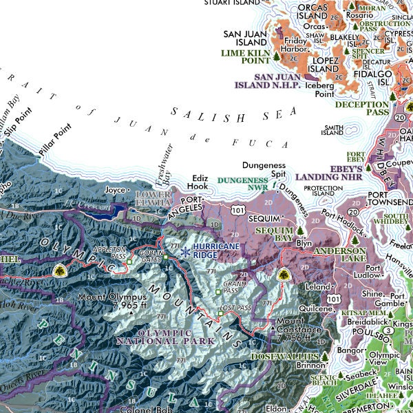 Washington Ecological Regions Map (24 Inch X 20 Inch) - Etsy