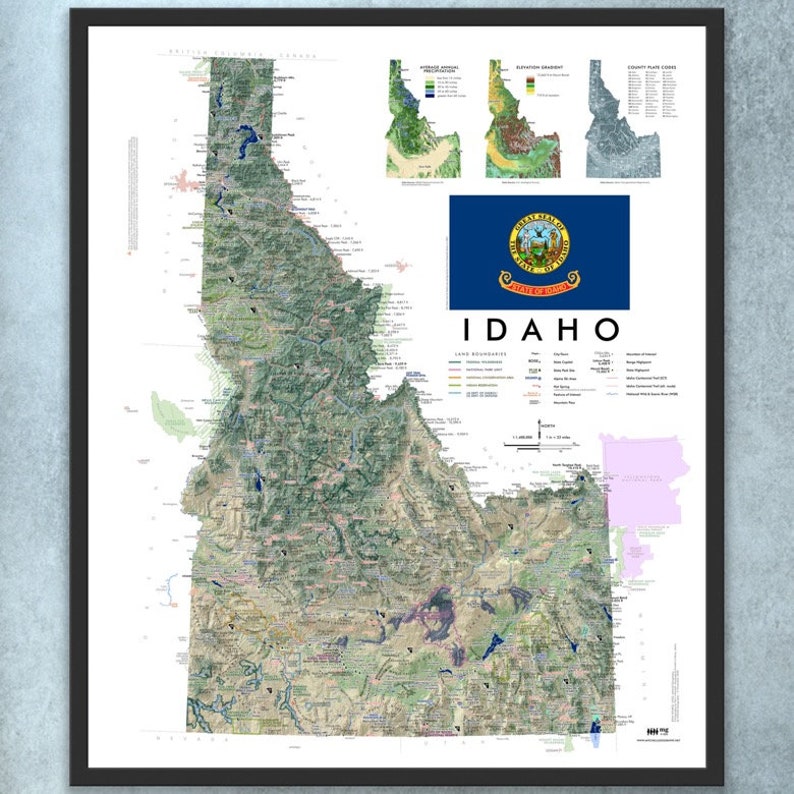 Physical Map Of Idaho