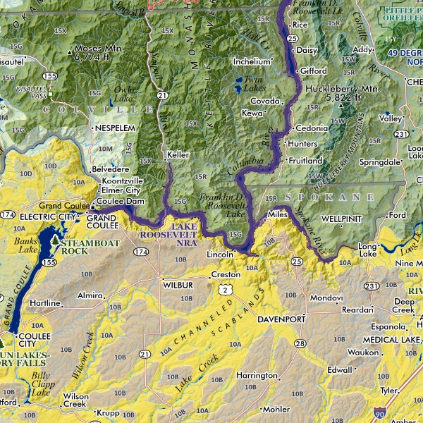 Washington Ecological Regions Map 24 Inch X 20 Inch - Etsy