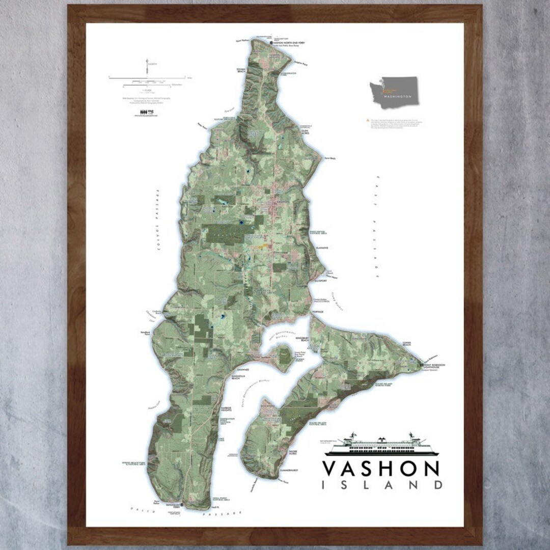 Vashon Island Washington (24 in X 18 In) - Etsy