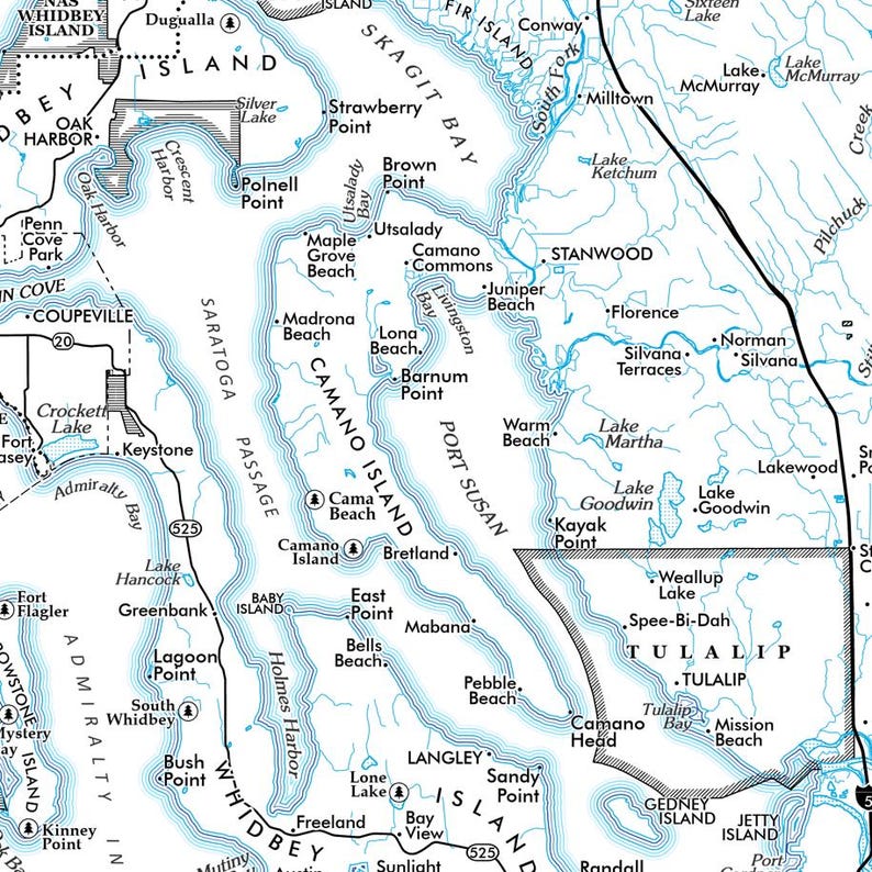 Puget Sound COLOR YOUR OWN Map (19 in X 13 In) - Etsy