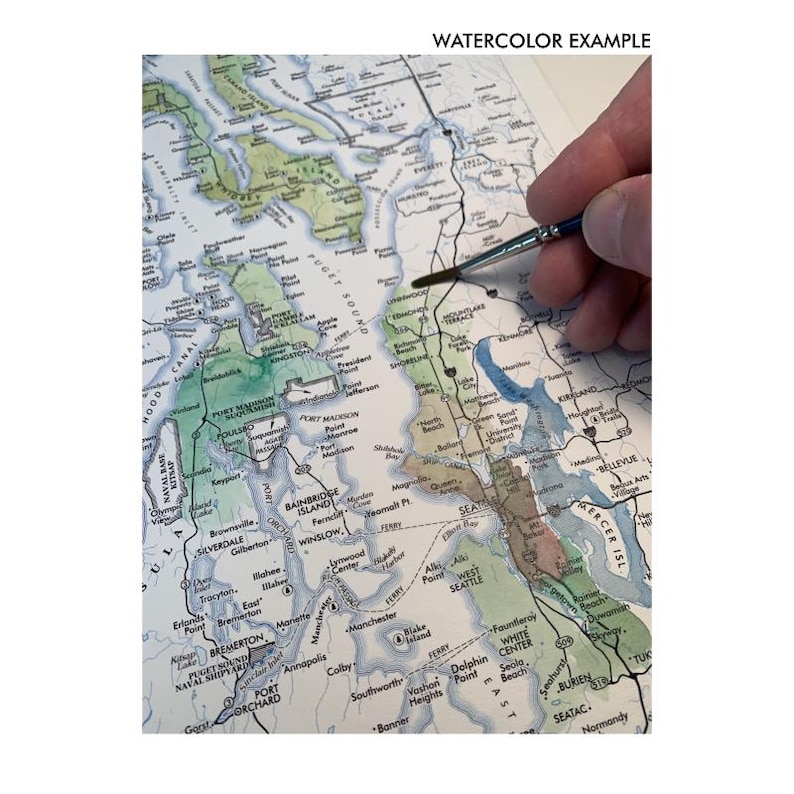 Puget Sound COLOR YOUR OWN Map (19 in X 13 In) - Etsy