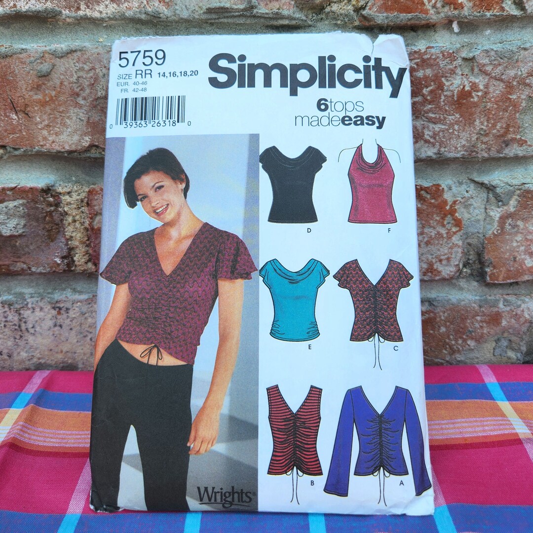 Y2K Shirt Pattern | Simplicity Sewing Pattern - Etsy
