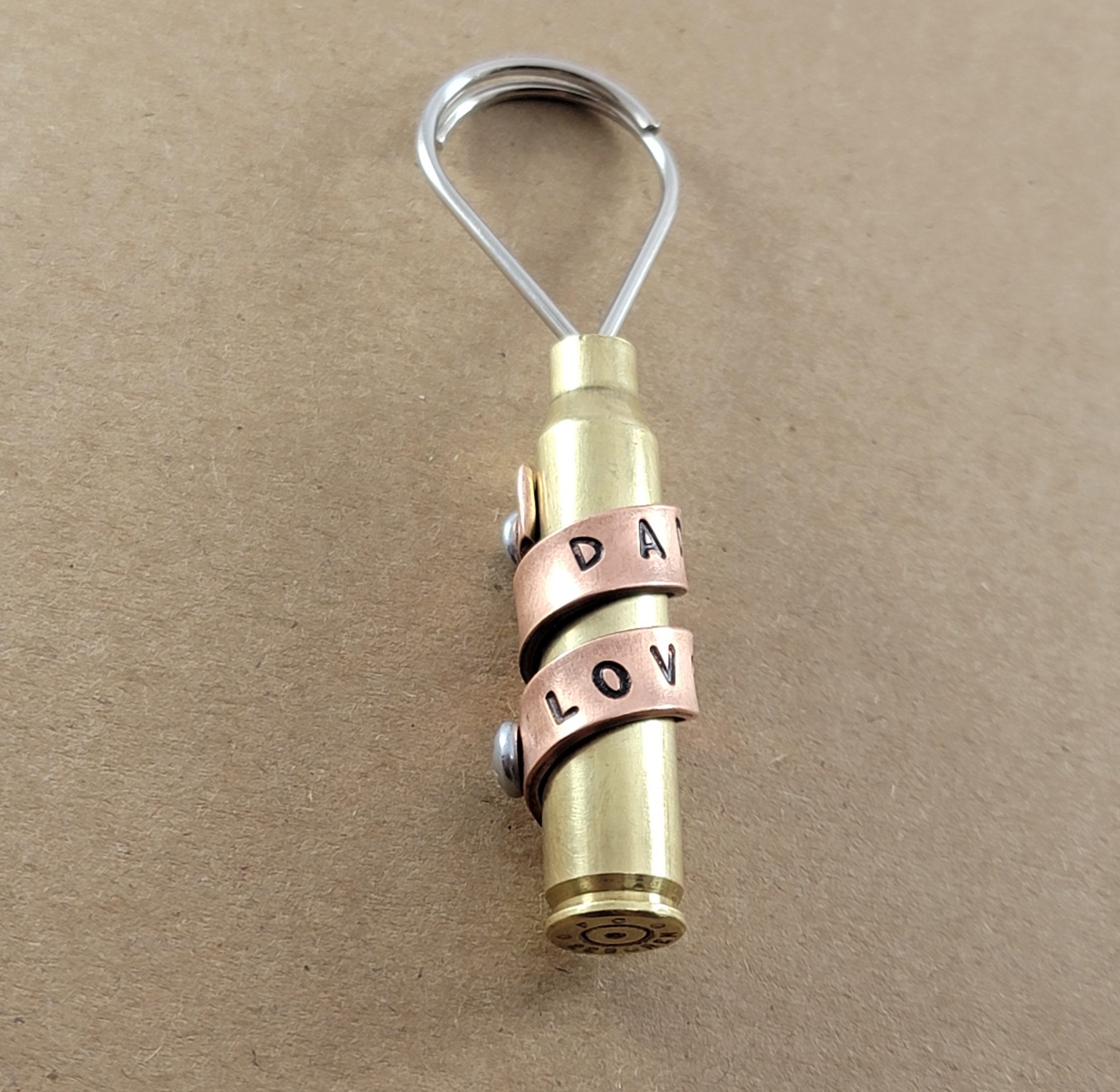 LOVE YOU DADDY. Bullet Casing Keychain. Handmade. Very Unique Keychain ...