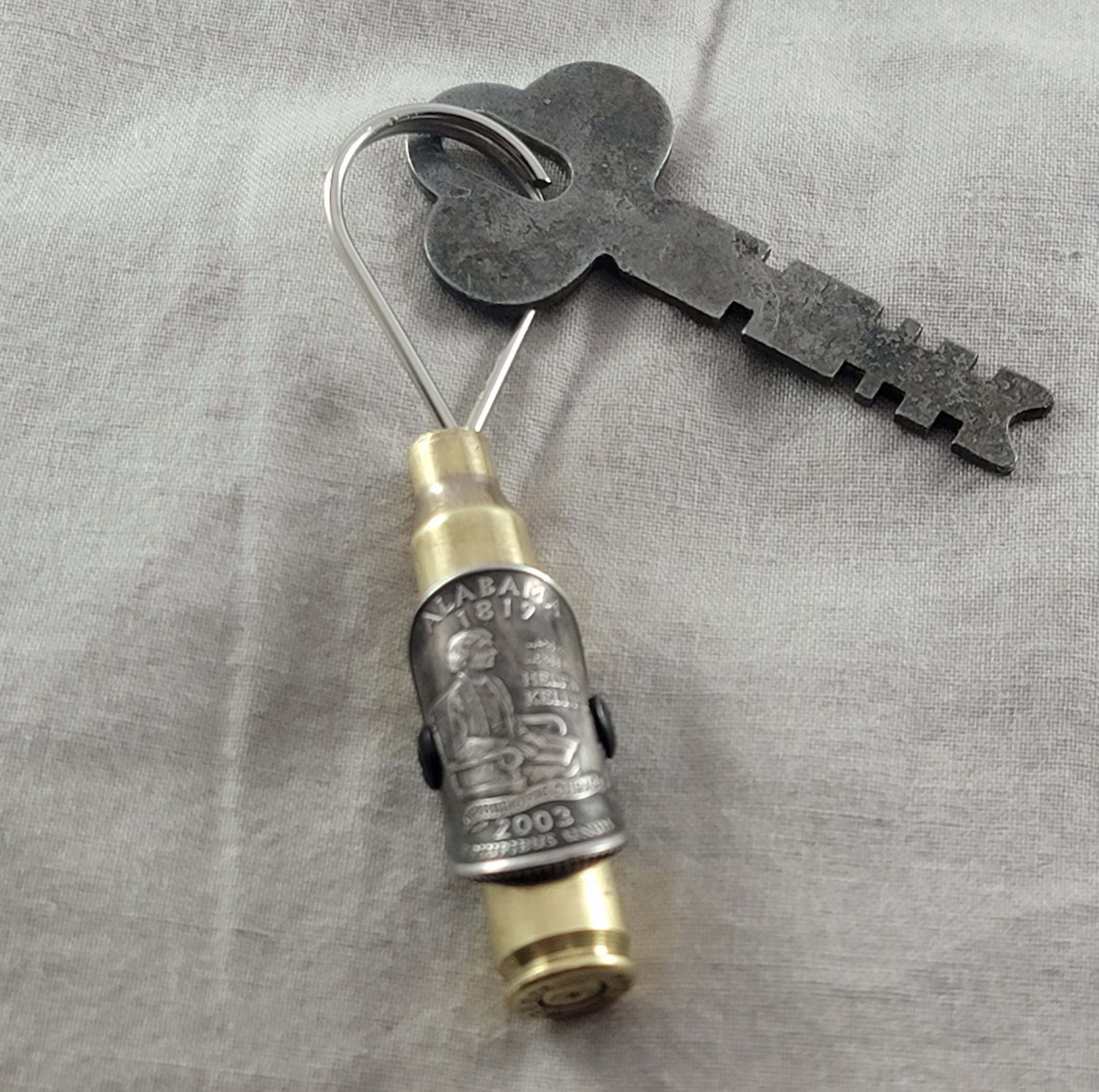 Alabama State Quarter. Bullet Casing Keychain. Handmade. Very Unique ...
