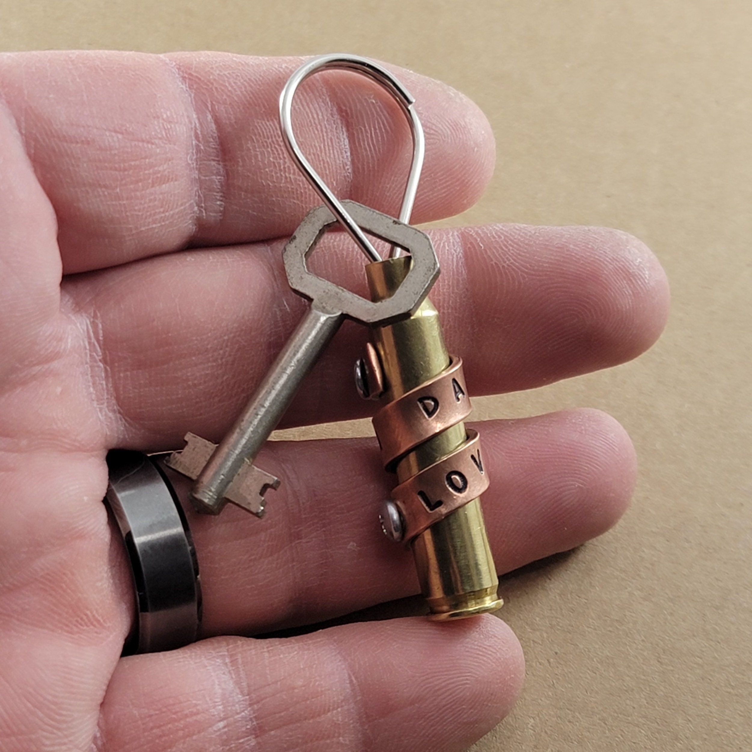 LOVE YOU DADDY. Bullet Casing Keychain. Handmade. Very Unique Keychain ...