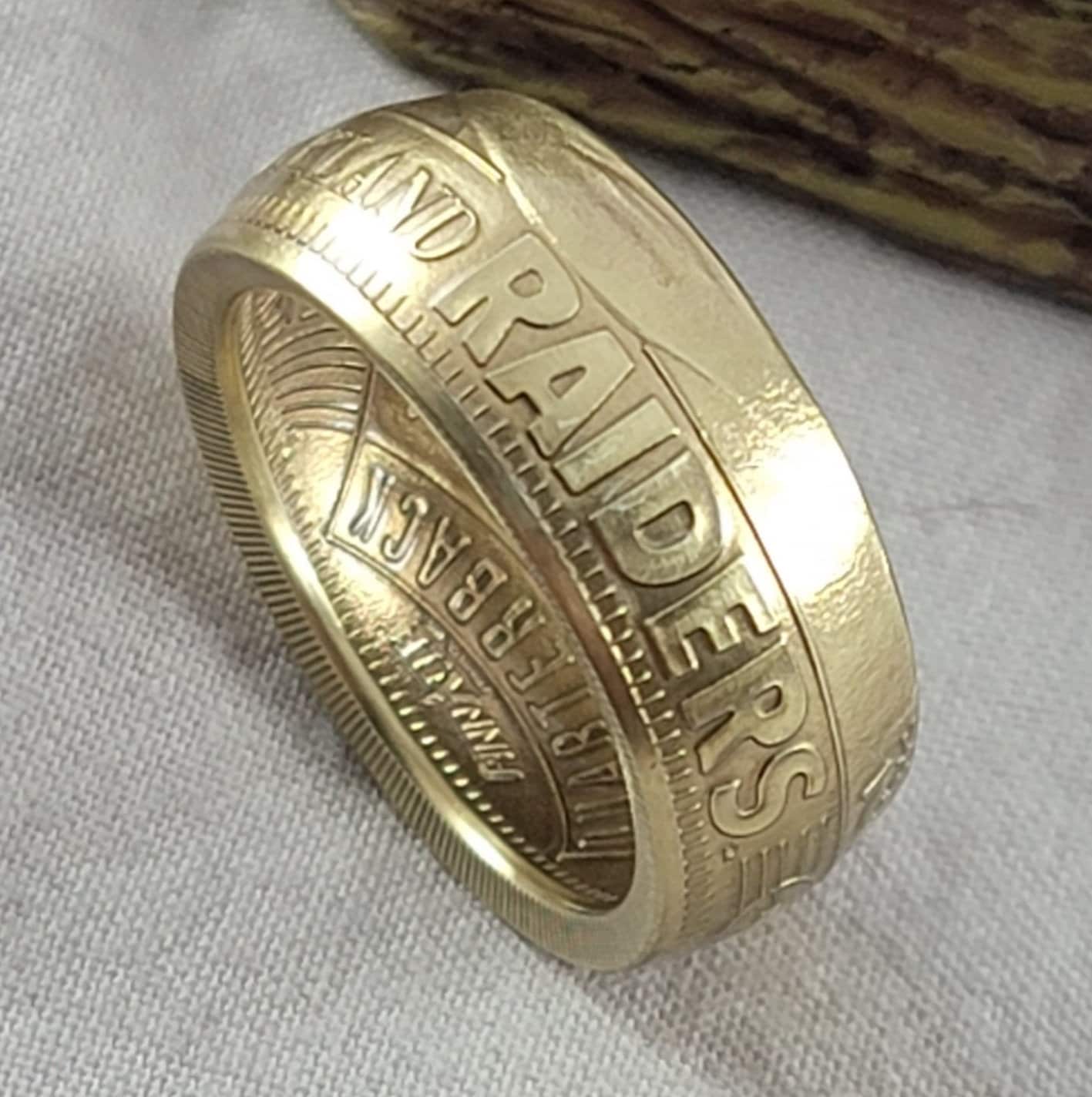 Oakland Raiders David Klingler. Handmade Pinnacle Coin Ring. Size 10 ...