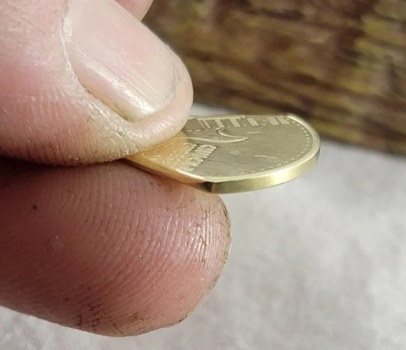 Coin Guitar Pick. CHUCK E CHEESE Token. Solid Brass. Handmade. Chucky ...