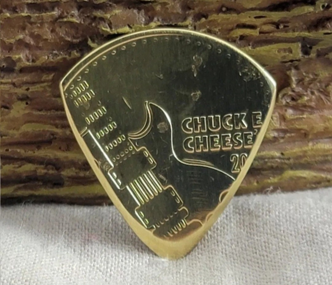 Coin Guitar Pick. CHUCK E CHEESE Token. Solid Brass. Handmade. Chucky ...