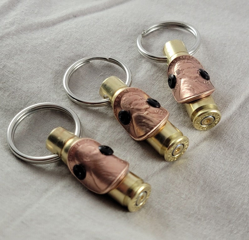 Bullet Casing Penny Keychain. Handmade. Very Unique Penny Attached to ...