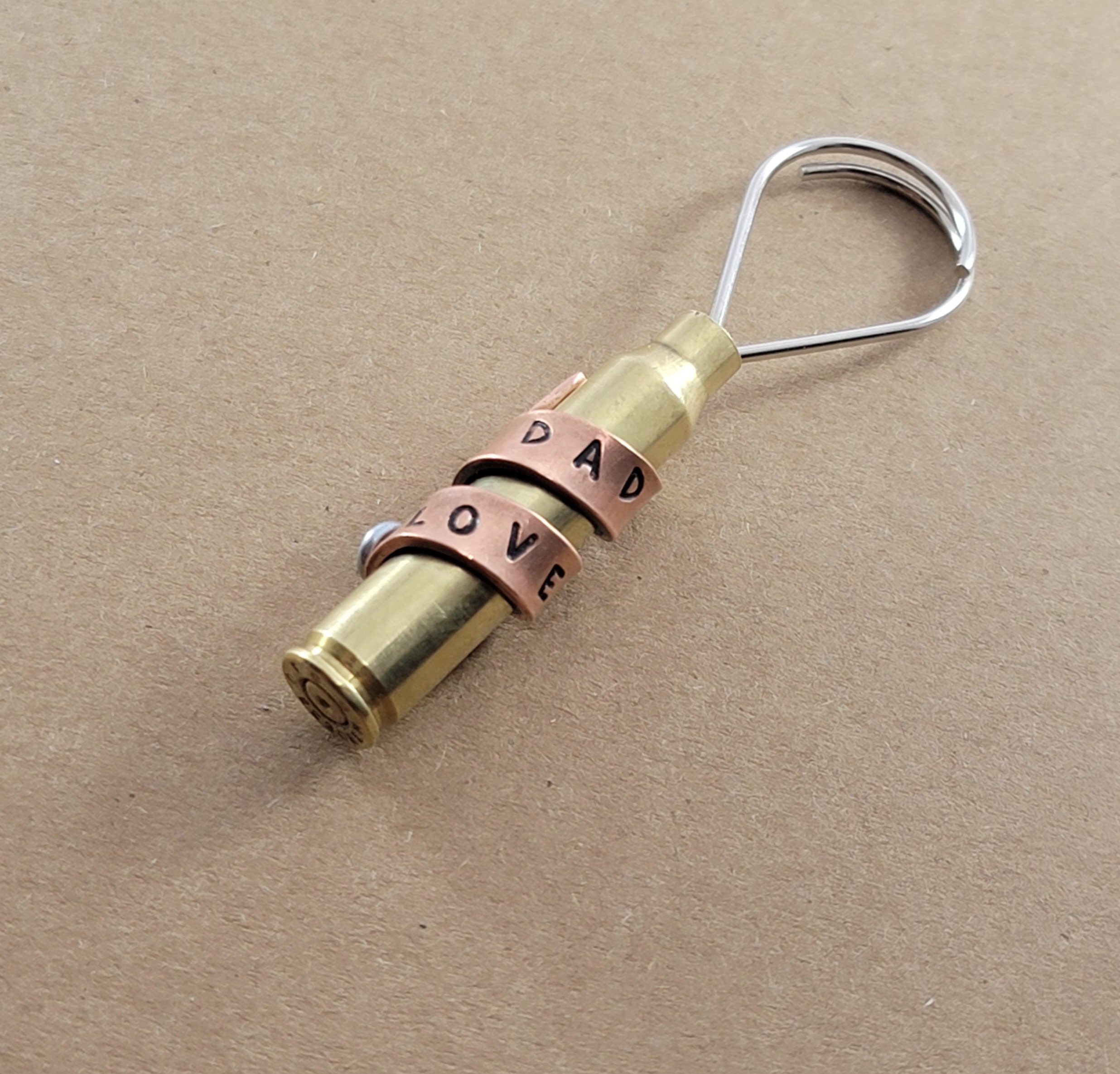 LOVE YOU DADDY. Bullet Casing Keychain. Handmade. Very Unique Keychain ...