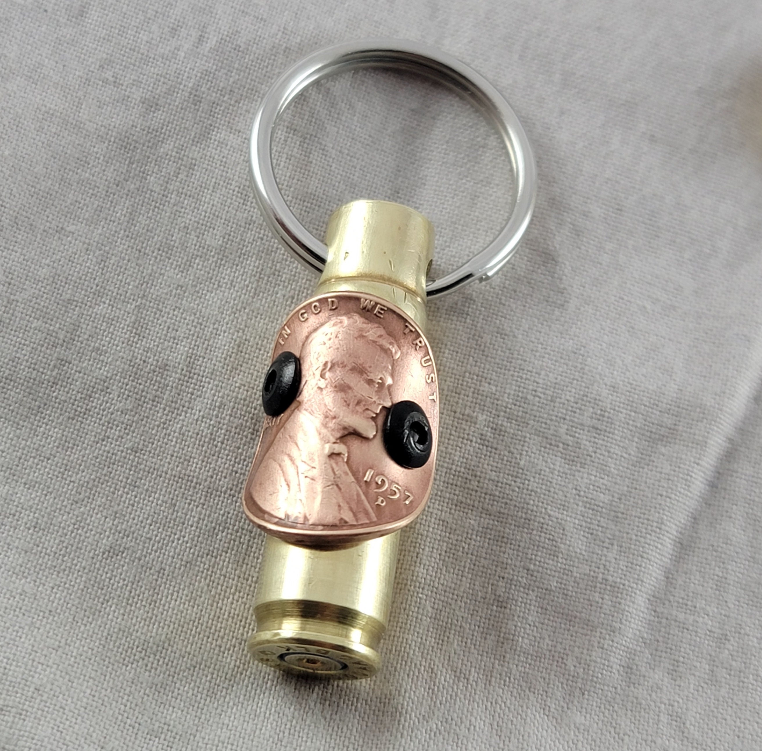 Bullet Casing Penny Keychain. Handmade. Very Unique Penny Attached to ...