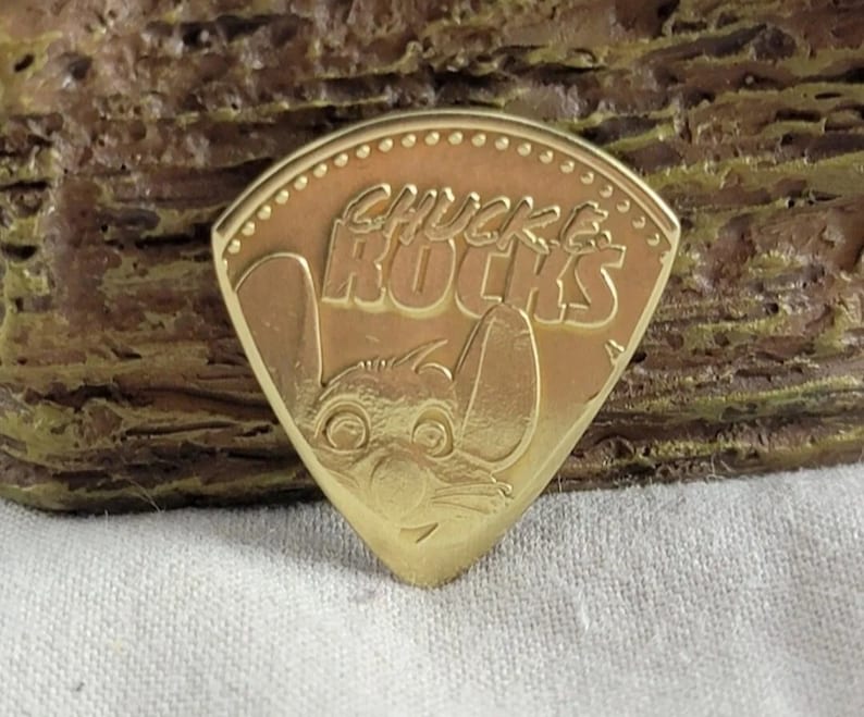 Coin Guitar Pick. CHUCK E CHEESE Token. Solid Brass. Handmade. - Etsy