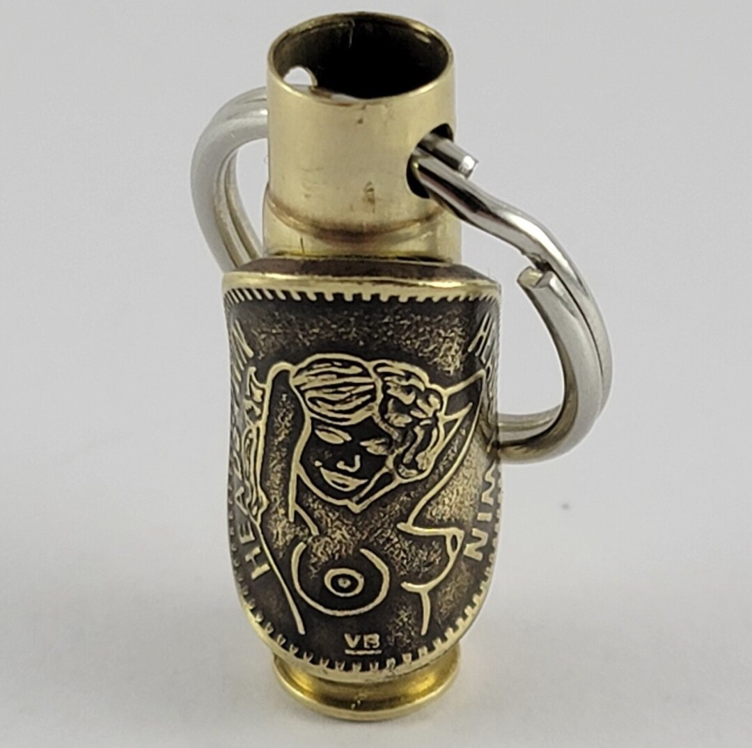 Bullet Casing Keychain. Handmade. Very Unique! Coin Attached to Casing ...