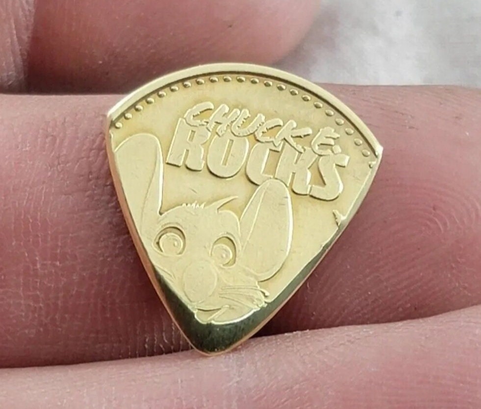 Coin Guitar Pick. CHUCK E CHEESE Token. Solid Brass. Handmade. Chucky ...