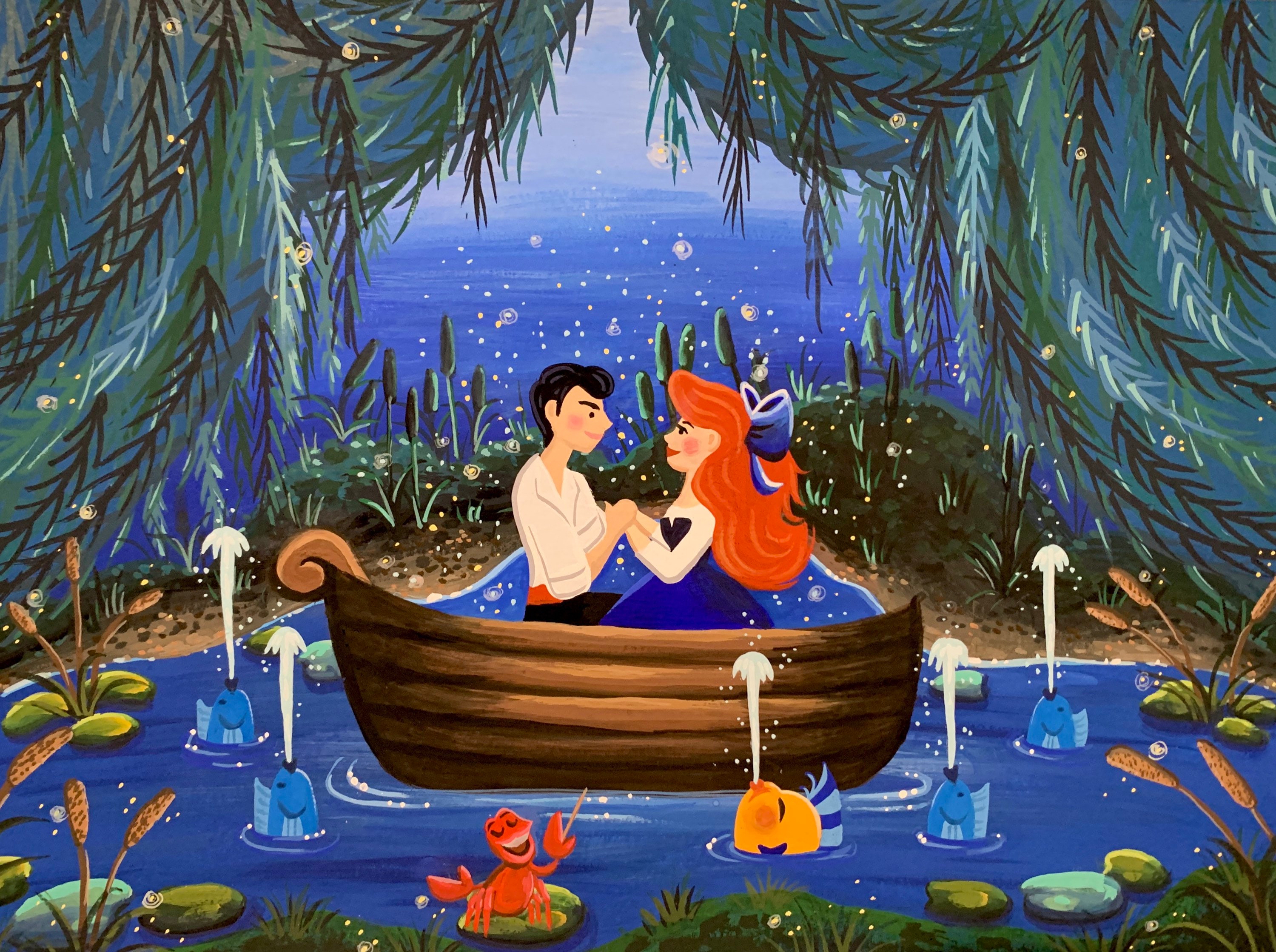 Kiss the Girl Little Mermaid Painting - Etsy