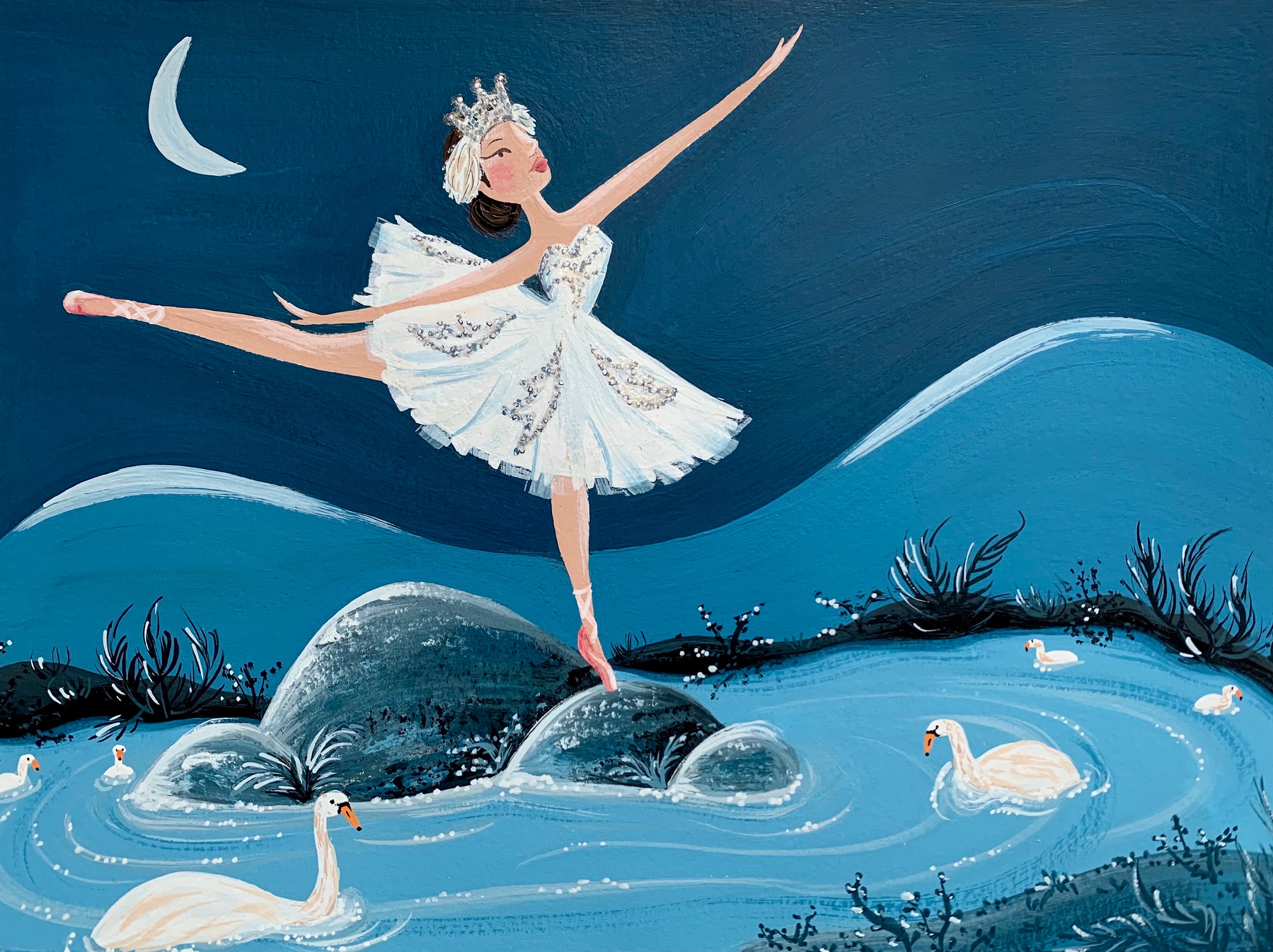 Swan Lake Hand-painted - Etsy