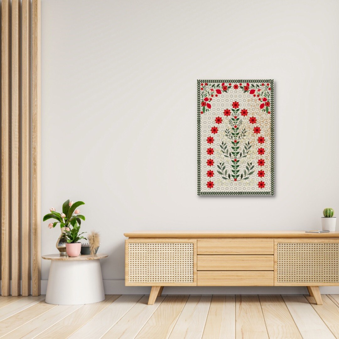 Bageecha Pichwai Indian Folk Art Fusion Art Mughal Art Abstract Floral ...