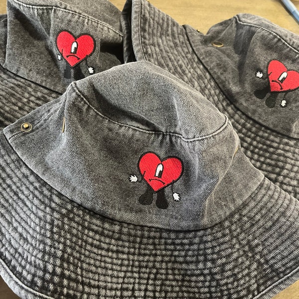 Red Bad Bunny Bucket Hat - Etsy