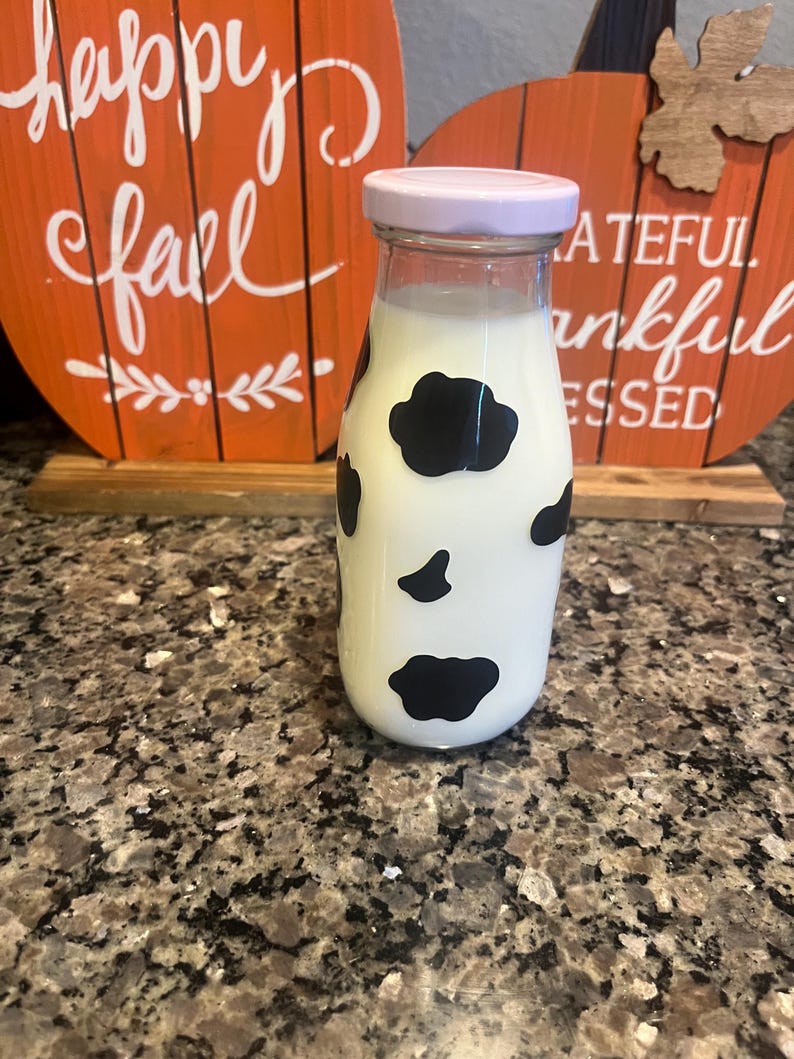 Cow Print Milk Bottles - Etsy