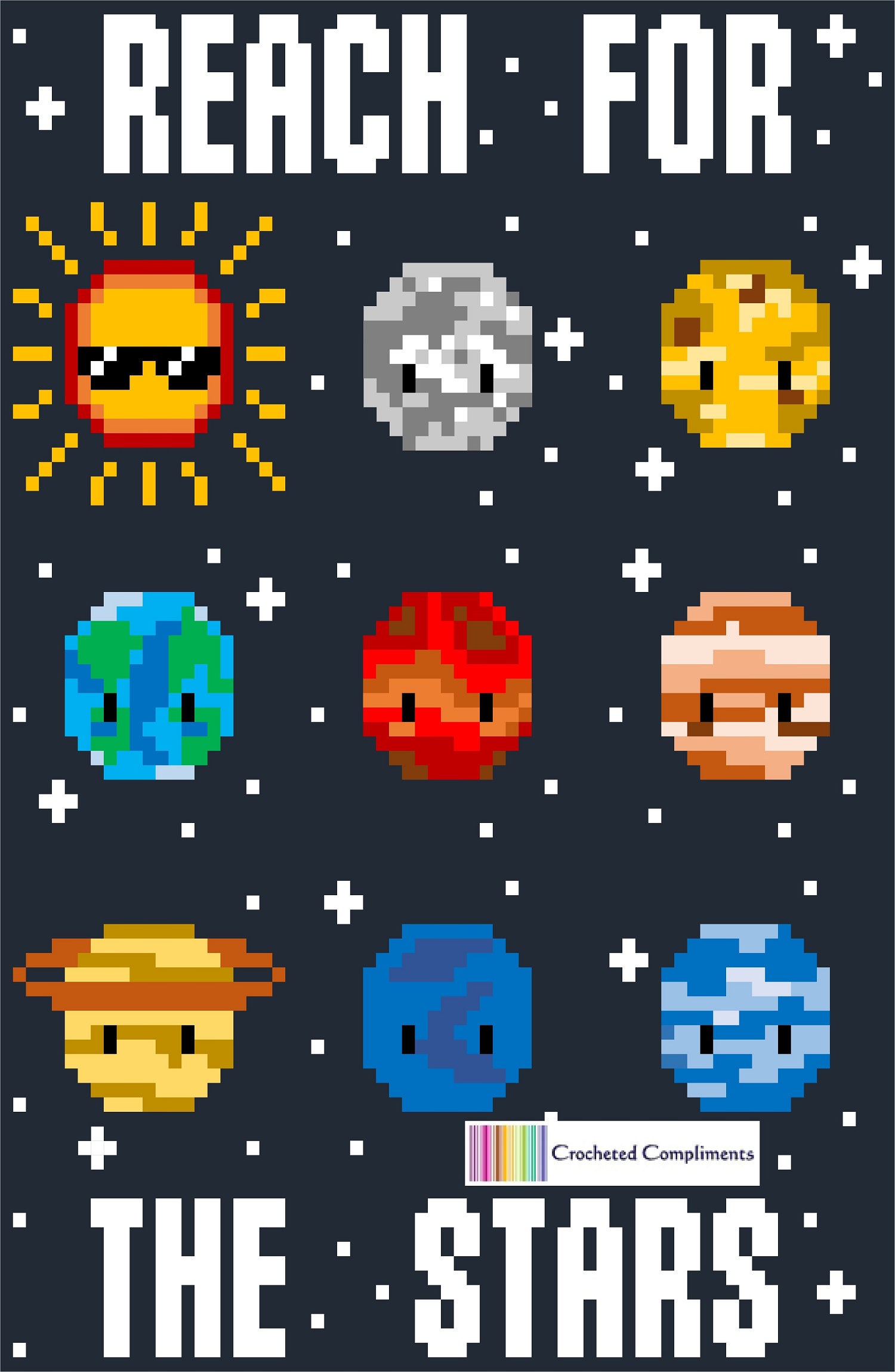 Planets C2C Graphgan Pattern - Etsy