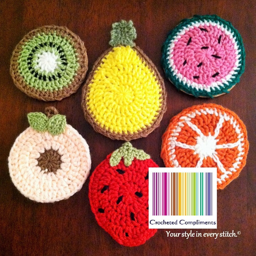 Crochet Fruit Coasters-pattern ONLY - Etsy