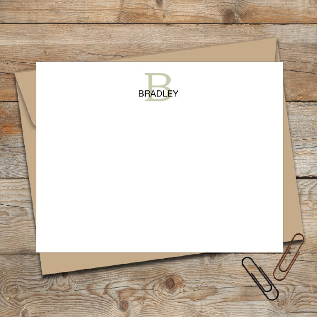Monogrammed Stationery/monogrammed Note Cards/personalized Flat Note ...