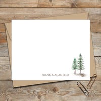 Printable Watercolor Trees on a Lake Letter Writing Paper, Printable ...