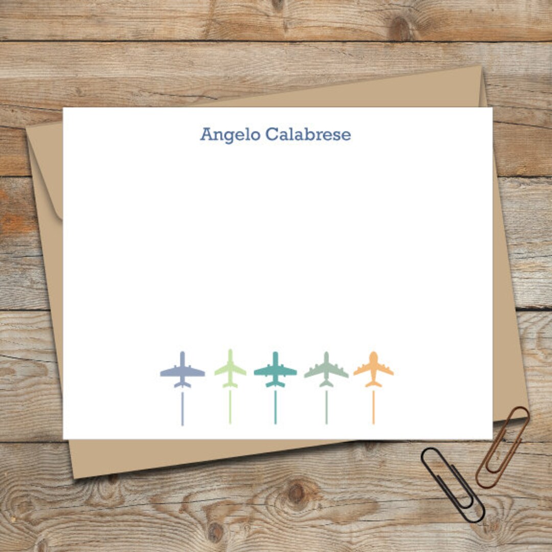 Personalized Flat Note Cards/personalized Stationery/personalized Kids ...
