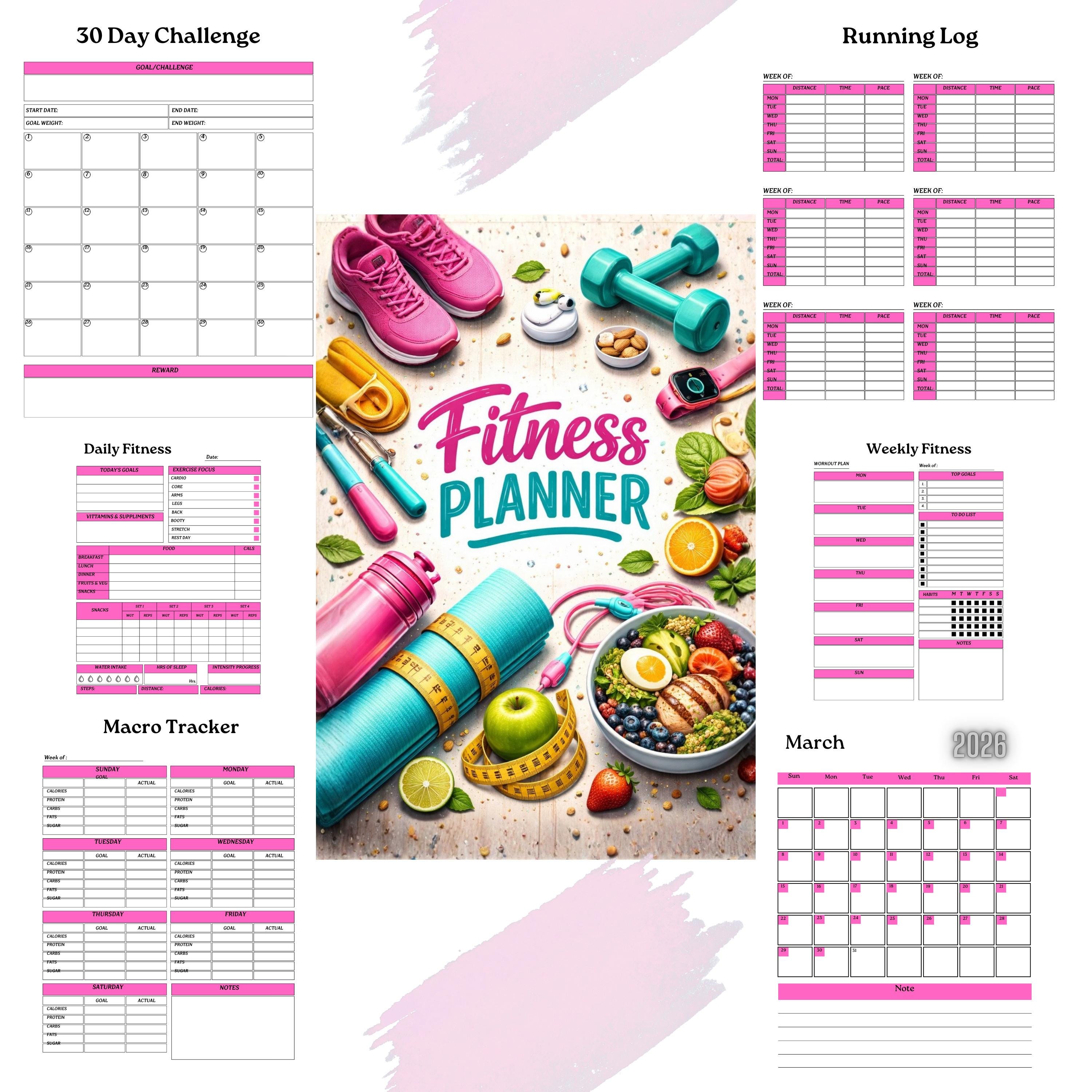 2026 Fitness Planner Printable PDF | Workout Planner, Meal & Macro ...