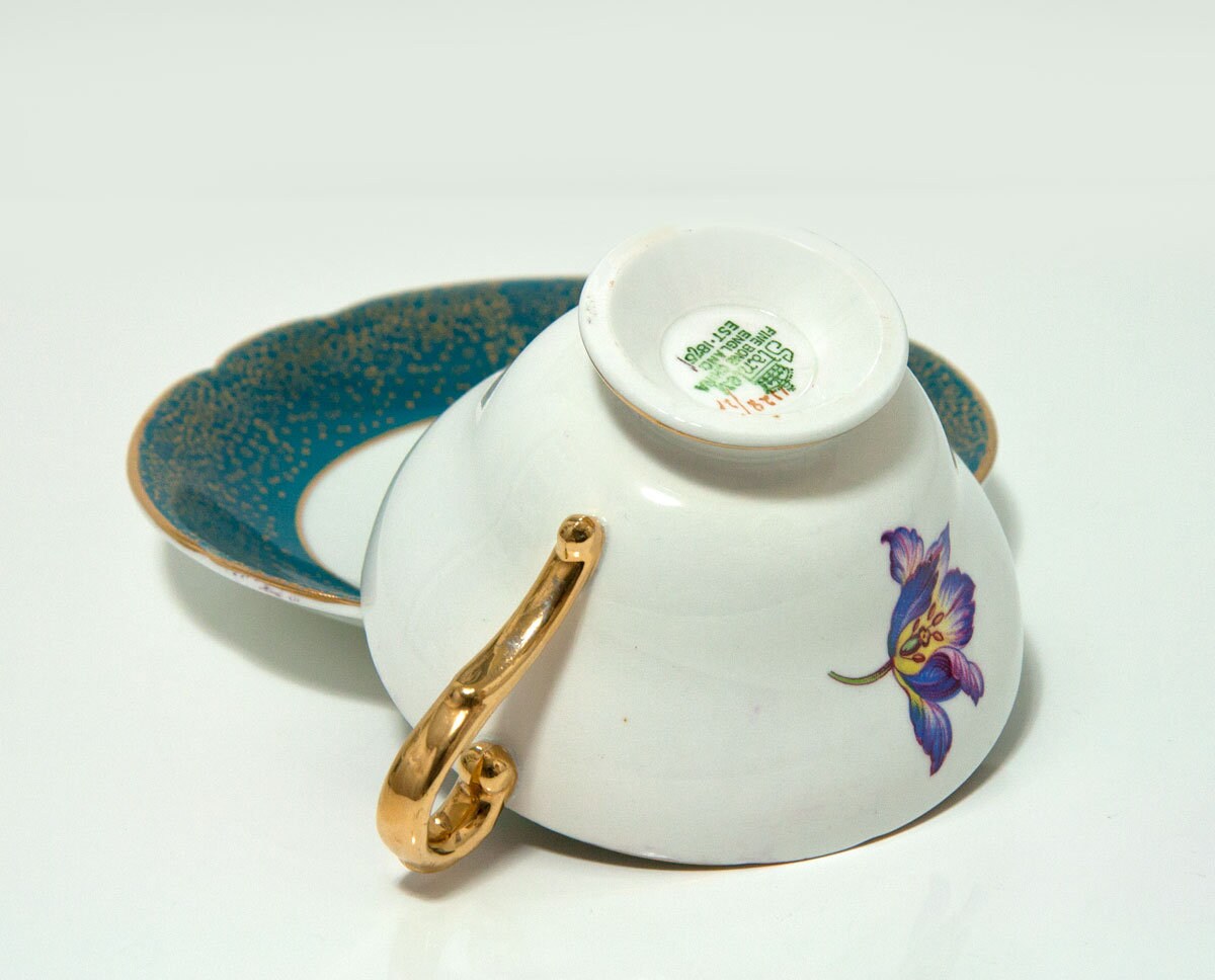 Vintage Rare Stanley Fine Bone China Teacup and Saucer With Rich ...