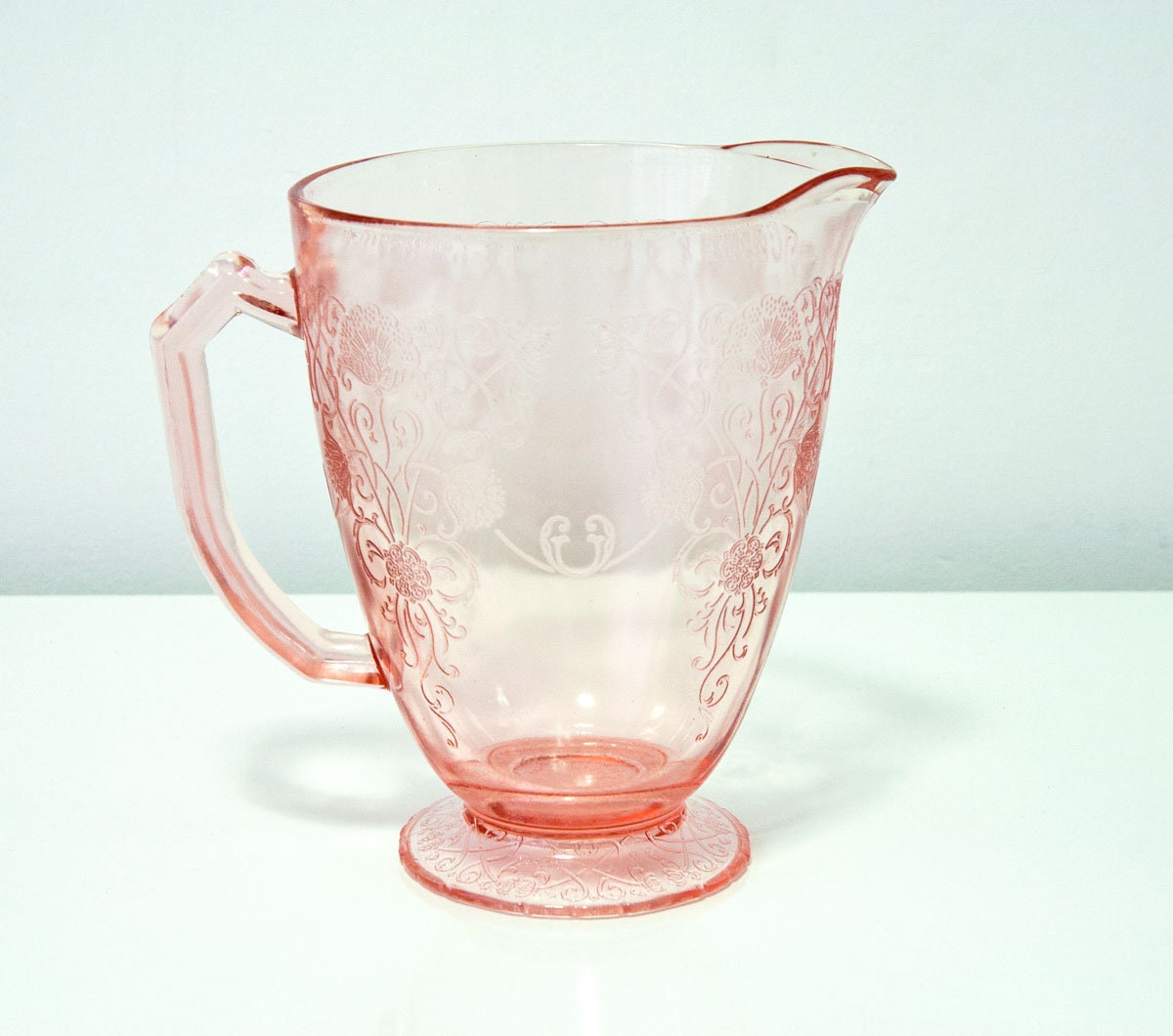 Vintage Florentine No. 1 Poppy Pink Pitcher Pressed - Etsy
