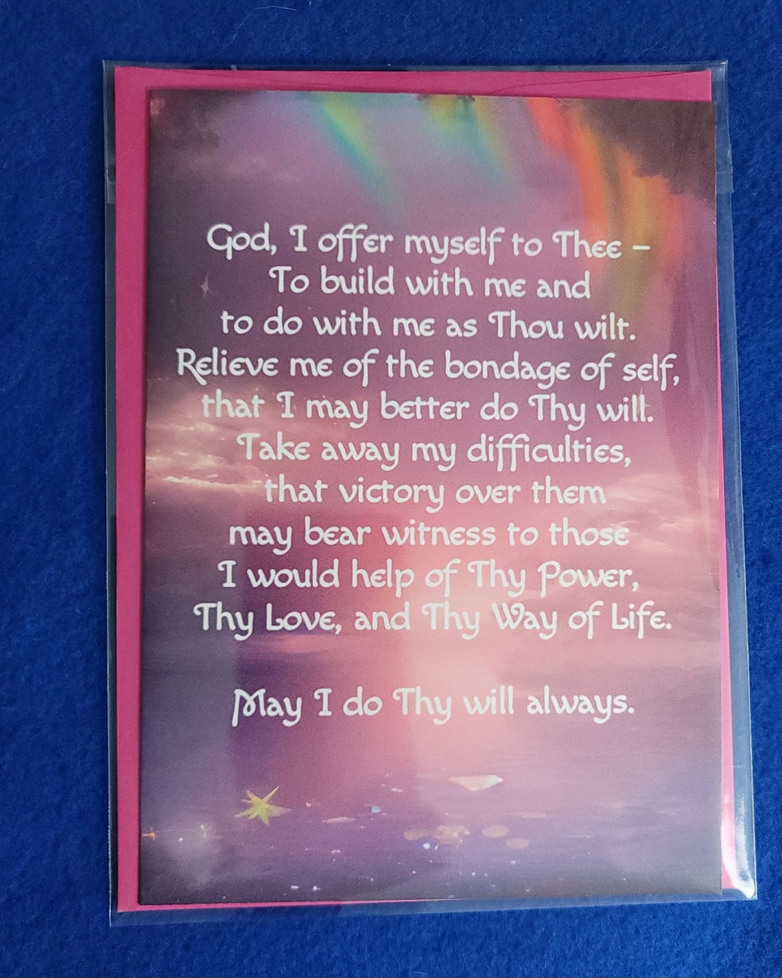 Third Step Prayer Greeting Card, Blank Inside, 12 Steps Encouragement ...
