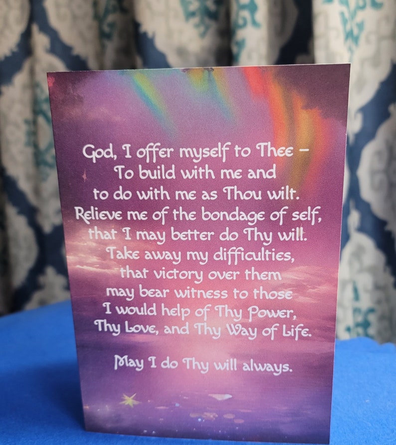 Third Step Prayer Greeting Card, Blank Inside, 12 Steps Encouragement ...