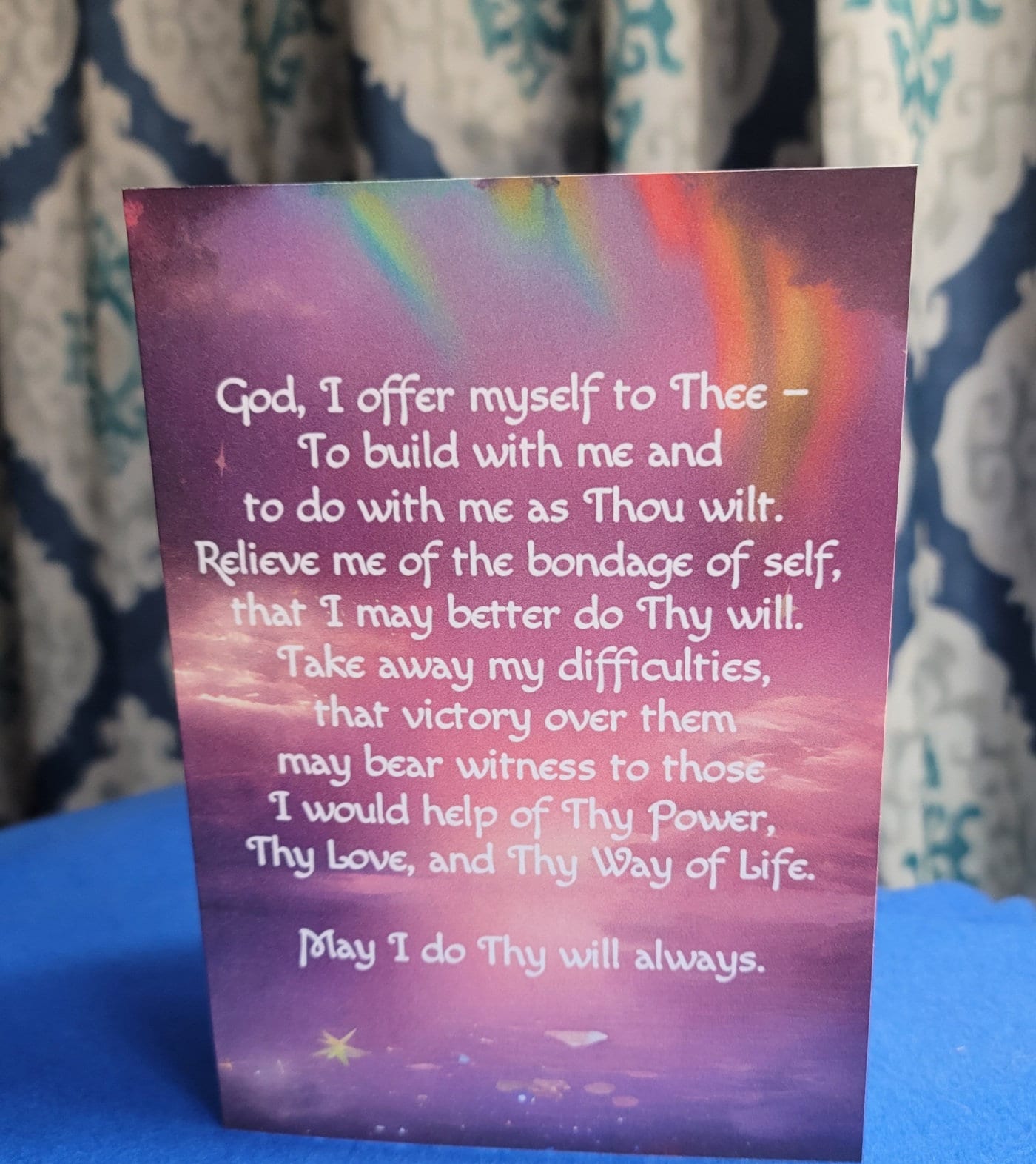 Third Step Prayer Greeting Card, Blank Inside, 12 Steps Encouragement ...