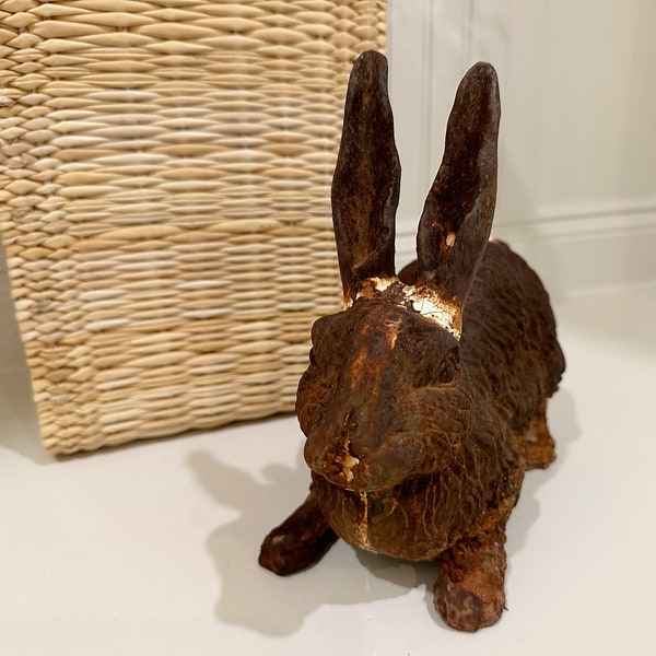 Cast Iron Rabbit Sculpture - Etsy
