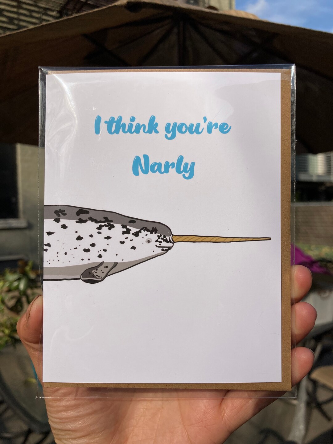 Narwhal "i Think You're Narly" Greeting Card - Etsy