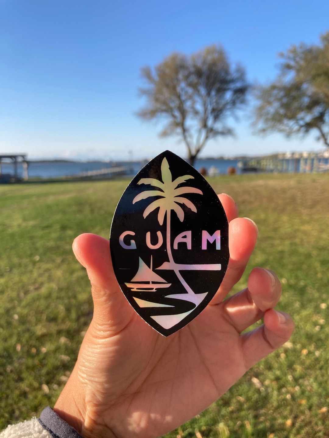Holographic Guam Seal Sticker Chamorro Stickers Guam - Etsy