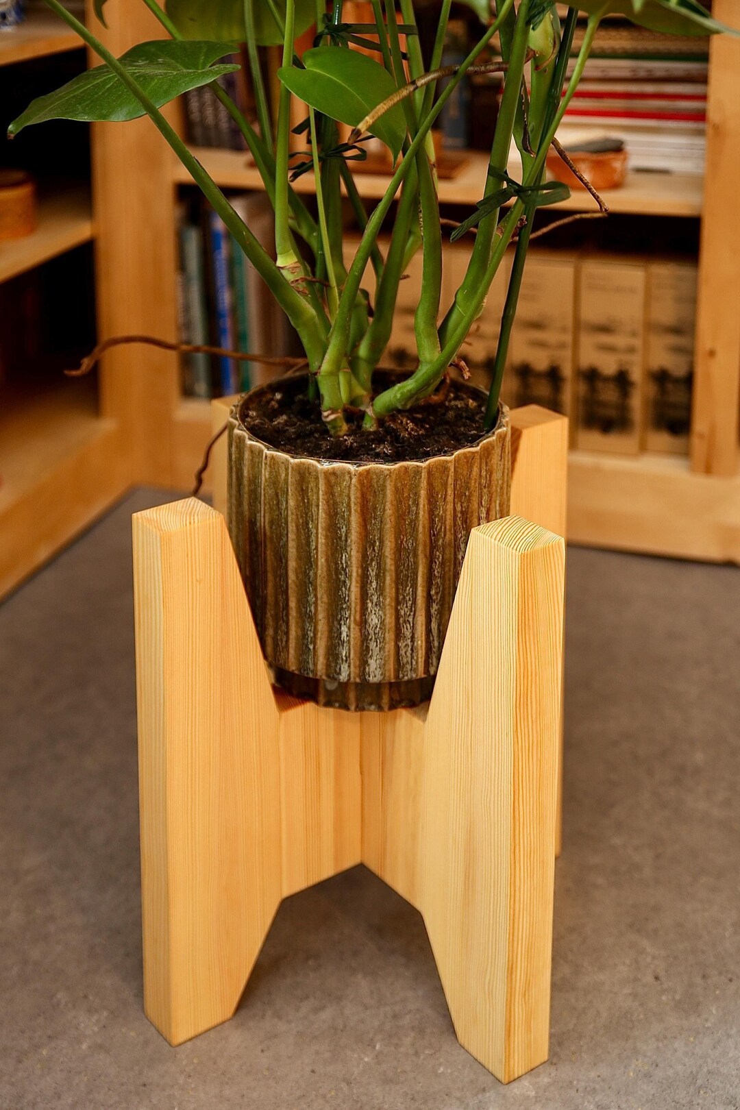 Solid Wood Plant Stand - Etsy